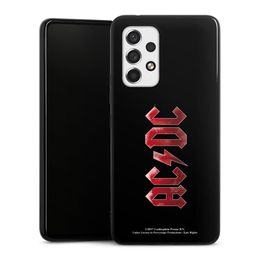 DeinDesign Galaxy A53 5G Handy Silikon H&uuml;lle Case schwarz Handyh&uuml;lle Acdc Logo Merchandise