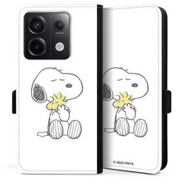 DeinDesign Xiaomi Redmi Note 13 Pro 5G Handy Klapph&uuml;lle Handyh&uuml;lle aus Kunst Leder schwarz Flip Case Snoopy Love Peanuts Sideflip mit Lasche