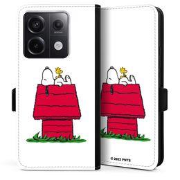DeinDesign Xiaomi Redmi Note 13 Pro 5G Handy Klapph&uuml;lle Handyh&uuml;lle aus Kunst Leder schwarz Flip Case Snoopy Peanuts Official Licensed Product Sideflip mit Lasche
