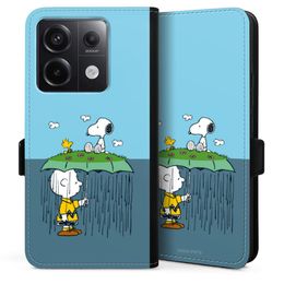 DeinDesign Xiaomi Redmi Note 13 Pro 5G Handy Klapph&uuml;lle Handyh&uuml;lle aus Kunst Leder schwarz Flip Case Peanuts Children Snoopy Sideflip mit Lasche