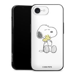 DeinDesign iPhone 16e Handy Silikon H&uuml;lle Case schwarz Handyh&uuml;lle Snoopy Love Peanuts