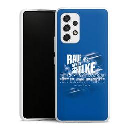 DeinDesign Galaxy A53 5G Handy Silikon H&uuml;lle Case wei&szlig; Handyh&uuml;lle Ascent Fc Schalke 04 Official Licensed Product Silikon Case