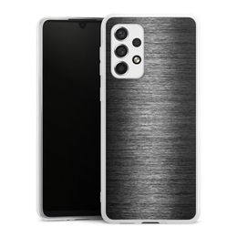 DeinDesign Galaxy A33 5G Handy Silikon H&uuml;lle Case transparent Handyh&uuml;lle Metal Metallic Look Anthracite Silikon Case