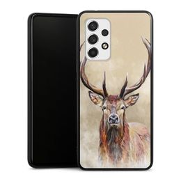 DeinDesign Galaxy A53 5G Handy Silikon H&uuml;lle Case schwarz Handyh&uuml;lle Deer Animal Look Reindeer