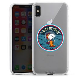 DeinDesign iPhone Xs Max Handy Silikon H&uuml;lle Case transparent Handyh&uuml;lle Peanuts Weltall Snoopy Silikon Case