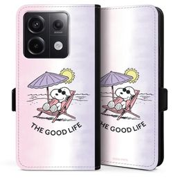 DeinDesign Xiaomi Redmi Note 13 Pro 5G Handy Klapph&uuml;lle Handyh&uuml;lle aus Kunst Leder schwarz Flip Case Snoopy Official Licensed Product Peanuts Sideflip mit Lasche