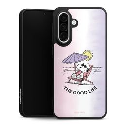 DeinDesign Galaxy A56 5G Handy Premium Silikon H&uuml;lle Handyh&uuml;lle schwarz Case Snoopy Official Licensed Product Peanuts Silikon Premium Case