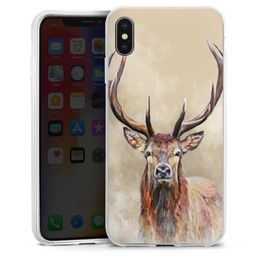 DeinDesign iPhone Xs Max Handy Silikon H&uuml;lle Case transparent Handyh&uuml;lle Animal Look Deer Reindeer Silikon Case