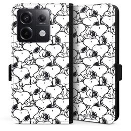 DeinDesign Xiaomi Redmi Note 13 Pro 5G Handy Klapph&uuml;lle Handyh&uuml;lle aus Kunst Leder schwarz Flip Case Peanuts Snoopy Muster Sideflip mit Lasche