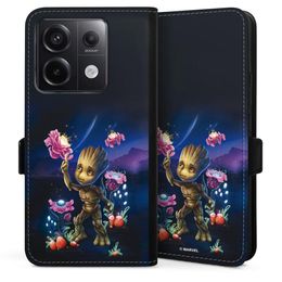 DeinDesign Xiaomi Redmi Note 13 Pro 5G Handy Klapph&uuml;lle Handyh&uuml;lle aus Kunst Leder schwarz Flip Case Baby Groot Marvel Guardians Of The Galaxy Sideflip mit 
