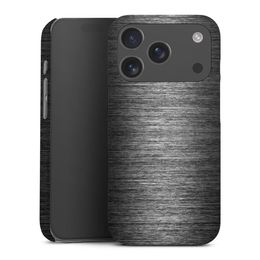 DeinDesign iPhone 17 Pro Handy Premium Case Smartphone Handyh&uuml;lle Schutzh&uuml;lle gl&auml;nzend Anthracite Metallic Look Metal Premium Case
