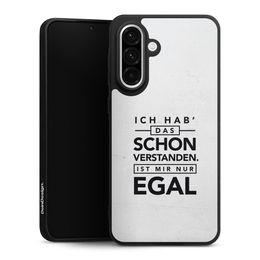 DeinDesign Galaxy A56 5G Handy Premium Silikon H&uuml;lle Handyh&uuml;lle schwarz Case Spruch Sayings Statement Silikon Premium Case