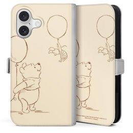 DeinDesign iPhone 16 Handy Klapph&uuml;lle Handyh&uuml;lle aus Kunst Leder wei&szlig; Flip Case Disney Official Licensed Product Winnie The Pooh Sideflip mit Lasche