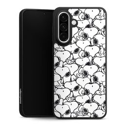 DeinDesign Galaxy A56 5G Handy Premium Silikon H&uuml;lle Handyh&uuml;lle schwarz Case Peanuts Snoopy Muster Silikon Premium Case