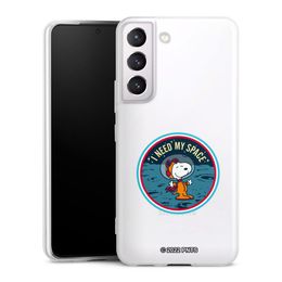 DeinDesign Galaxy S22 Handy Slim Case Silikon Handyh&uuml;lle transparent H&uuml;lle extra d&uuml;nn Peanuts Weltall Snoopy Silikon Slim Case