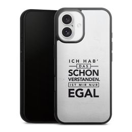 DeinDesign iPhone 16 Handy Gallery Case Handyh&uuml;lle 9H Geh&auml;rtetes Glas R&uuml;ckseite H&uuml;lle Spruch Sayings Statement Gallery Case