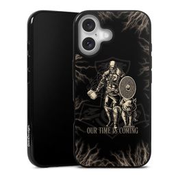 DeinDesign iPhone 16 Handy Silikon H&uuml;lle Case schwarz Handyh&uuml;lle Wikinger Vikings Tv Show Designs