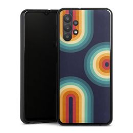 DeinDesign Galaxy A32 5G Handy Silikon H&uuml;lle Case schwarz Handyh&uuml;lle Colourful Rainbow Retro