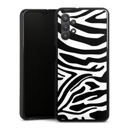 DeinDesign Galaxy A32 5G Handy Silikon H&uuml;lle Case schwarz Handyh&uuml;lle Animal Look Zebra Animal Print