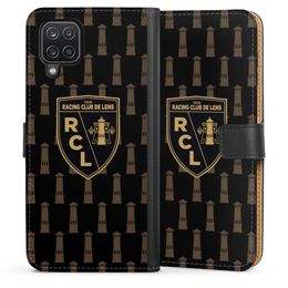 DeinDesign Galaxy A12 Handy Klapph&uuml;lle Handyh&uuml;lle aus Kunst Leder schwarz Flip Case Rcl Soccer Jersey Sideflip mit langer Lasche