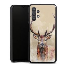 DeinDesign Galaxy A32 5G Handy Silikon H&uuml;lle Case schwarz Handyh&uuml;lle Deer Reindeer Animal Look