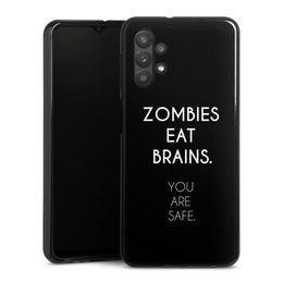 DeinDesign Galaxy A32 5G Handy Silikon H&uuml;lle Case schwarz Handyh&uuml;lle Funny Zombie Statement