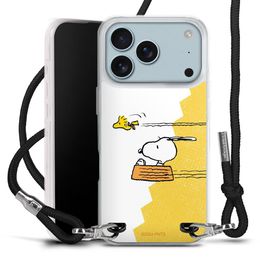 DeinDesign iPhone 17 Pro Handy Carry Case H&uuml;lle mit Band Handykette zum Umh&auml;ngen schwarz Snoopy Peanuts Children Carry Case