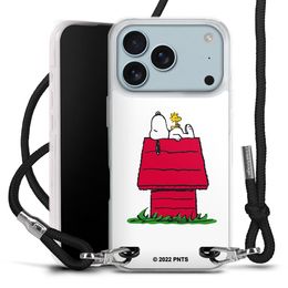 DeinDesign iPhone 17 Pro Handy Carry Case H&uuml;lle mit Band Handykette zum Umh&auml;ngen schwarz Snoopy Peanuts Official Licensed Product Carry Case
