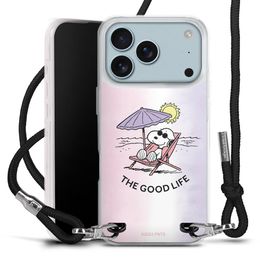 DeinDesign iPhone 17 Pro Handy Carry Case H&uuml;lle mit Band Handykette zum Umh&auml;ngen schwarz Snoopy Official Licensed Product Peanuts Carry Case