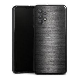 DeinDesign Galaxy A32 5G Handy Silikon H&uuml;lle Case schwarz Handyh&uuml;lle Metal Metallic Look Anthracite