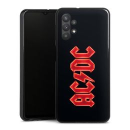 DeinDesign Galaxy A32 5G Handy Silikon H&uuml;lle Case schwarz Handyh&uuml;lle Official Licensed Product Acdc Logo