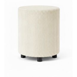 Mid.you Pouf Marcel, Beige, Textil, F&uuml;llung: Polyetherschaumkern, 38x46x38 cm, Made in EU, Wohnzimmer, Hocker, Poufs