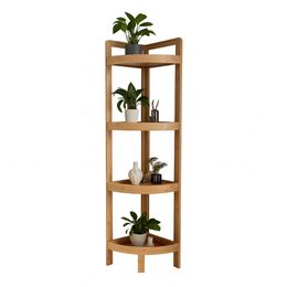 Relaxdays Eckregal, Hellbraun, Holz, Holzwerkstoff, 23x105.5x23 cm, Wohnzimmer, Regale, Eckregale
