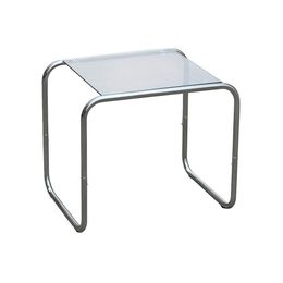 Leitmotiv Beistelltisch Ventana, Chrom, Metall, quadratisch, 40x45x50 cm, Wohnzimmer, Wohnzimmertische, Beistelltische, Beistelltische Metall
