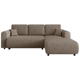 Xora Ecksofa, Taupe, Kunststoff, 3-Sitzer, F&uuml;llung: Schaumstoffflocken, seitenverkehrt montierbar, 260x200 cm, Stoffauswahl, Liegefunktion, Schlafen auf Sitzh&ouml;he, haustierfreundlicher Bezug, Wohnzimmer, Sofas & Couches, Wohnlandschaften, Ecksofas mit Schlaffunktion
