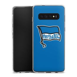 DeinDesign Galaxy S10 Plus Handy Silikon H&uuml;lle Case transparent Handyh&uuml;lle Hertha Bsc Official Licensed Product Flag Silikon Case