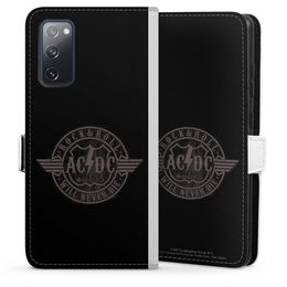 DeinDesign Galaxy S20 FE Handy Klapph&uuml;lle Handyh&uuml;lle aus Kunst Leder wei&szlig; Flip Case Rock Acdc Merchandise Sideflip mit Lasche