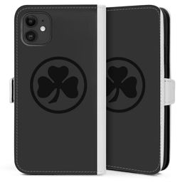 DeinDesign iPhone 11 Handy Klapph&uuml;lle Handyh&uuml;lle aus Kunst Leder wei&szlig; Flip Case Official Licensed Product Spvgg Greuther F&uuml;rth Clover Sideflip mit Lasche