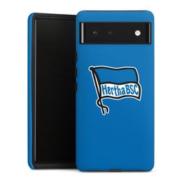 DeinDesign Google Pixel 6 Handy Panzer Handyh&uuml;lle robuste Outdoor H&uuml;lle Schutzh&uuml;lle matt Hertha Bsc Official Licensed Product Flag Tough Case