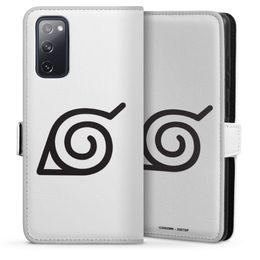 DeinDesign Galaxy S20 FE 5G Handy Klapph&uuml;lle Handyh&uuml;lle aus Kunst Leder wei&szlig; Flip Case Konoha Naruto Shippuden Shinobi Sideflip mit Lasche
