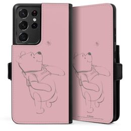 DeinDesign Galaxy S21 Ultra 5G Handy Klapph&uuml;lle Handyh&uuml;lle aus Kunst Leder schwarz Flip Case Disney Winnie The Pooh Bee Sideflip mit Lasche