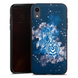 DeinDesign iPhone Xr Handy Silikon H&uuml;lle Case schwarz Handyh&uuml;lle Msv Duisburg Official Licensed Product Water Colour
