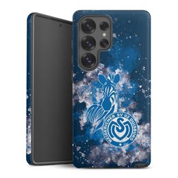 DeinDesign Galaxy S25 Ultra Handy Panzer Handyh&uuml;lle robuste Outdoor H&uuml;lle Schutzh&uuml;lle gl&auml;nzend Msv Duisburg Official Licensed Product Water Colour Tough Case