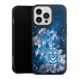 DeinDesign iPhone 13 Pro Handy Premium Silikon H&uuml;lle Handyh&uuml;lle schwarz Case Msv Duisburg Official Licensed Product Water Colour Silikon Premium Case