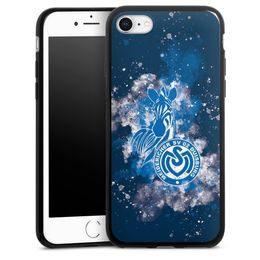 DeinDesign iPhone SE (2020) Handy Slim Case extra d&uuml;nn Silikon Handyh&uuml;lle schwarz H&uuml;lle Msv Duisburg Official Licensed Product Water Colour Silikon Slim Case