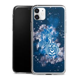 DeinDesign iPhone 11 Handy Slim Case Silikon Handyh&uuml;lle transparent H&uuml;lle extra d&uuml;nn Msv Duisburg Official Licensed Product Water Colour Silikon Slim Case