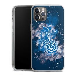 DeinDesign iPhone 12 Pro Max Handy Silikon H&uuml;lle Case transparent Handyh&uuml;lle Msv Duisburg Official Licensed Product Water Colour Silikon Case