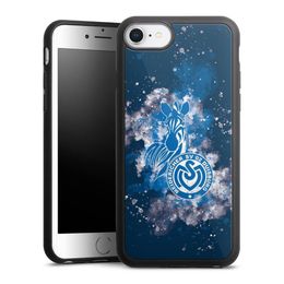 DeinDesign iPhone SE (2020) Handy Gallery Case Handyh&uuml;lle 9H Geh&auml;rtetes Glas R&uuml;ckseite H&uuml;lle Msv Duisburg Official Licensed Product Water Colour Gallery Case