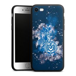 DeinDesign iPhone SE (2022) Handy Premium Silikon H&uuml;lle Handyh&uuml;lle schwarz Case Msv Duisburg Official Licensed Product Water Colour Silikon Premium Case