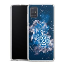 DeinDesign Galaxy A51 Handy Silikon H&uuml;lle Case transparent Handyh&uuml;lle Msv Duisburg Official Licensed Product Water Colour Silikon Case